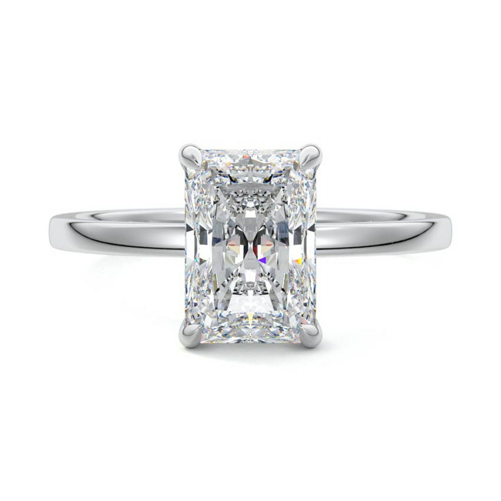 Kalapi Jewel 2 Ct Radiant Cut Excellent Diamond Ring - Silver 14K White ...