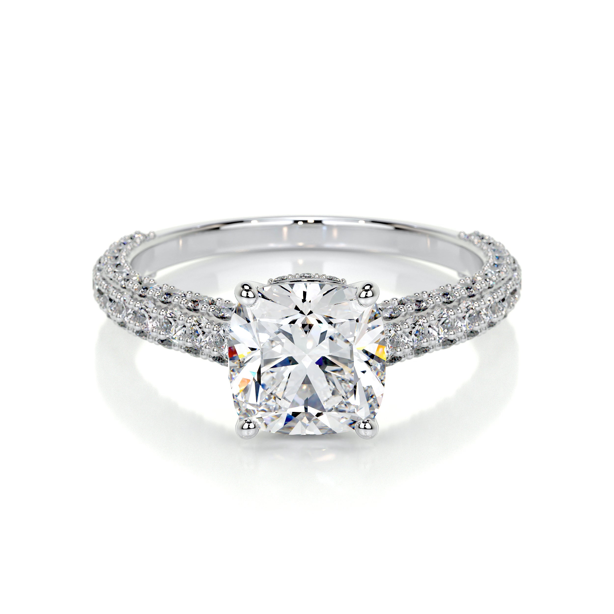 Kalapi Jewel Beautiful 1.9 Ct Cushion Cut Hidden Halo Eternity Band ...