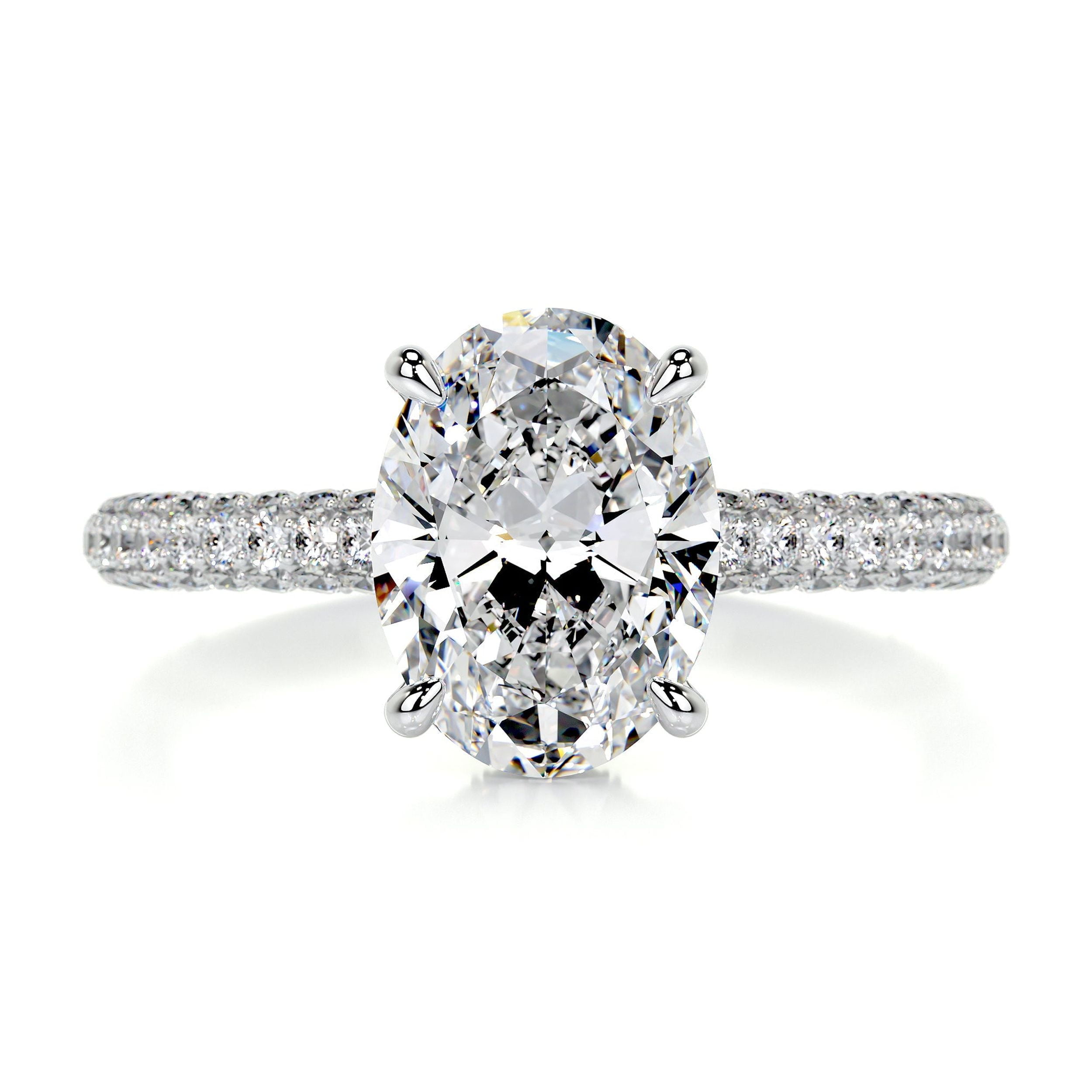 Kalapi Jewel Beautiful 1.9 Ct Oval Cut Hidden Halo Diamond Eternity ...