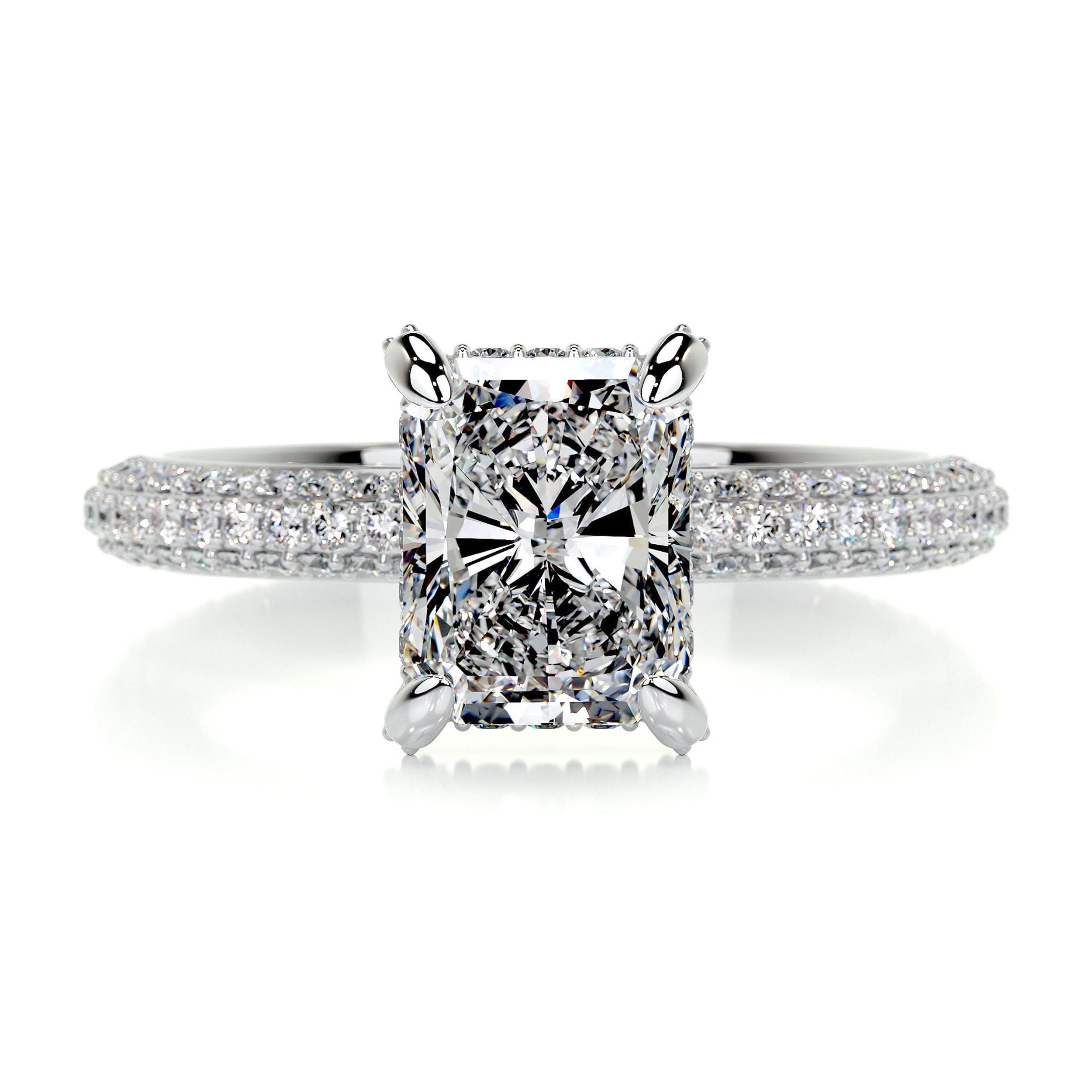 Kalapi Jewel Dazzling 1.9 Ct Radiant Cut Hidden Halo Eternity Band ...