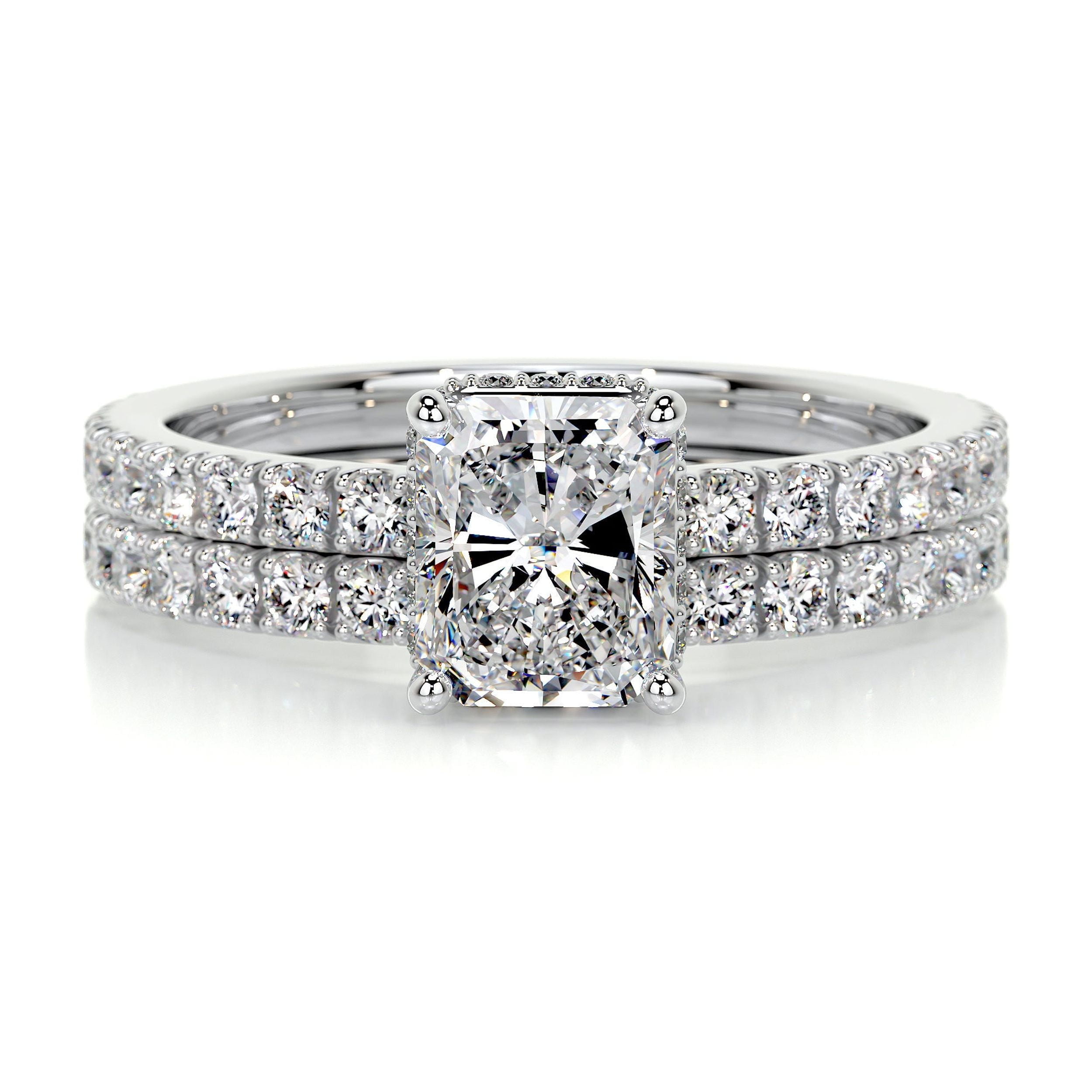Kalapi Jewel Elegant 1.7 Ct Radiant Cut Hidden Halo Diamond Wedding ...