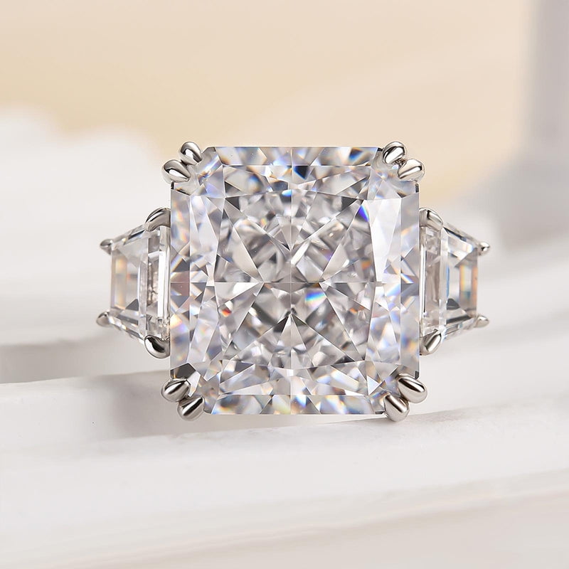 Kalapi Jewel Elegant 2 Ct Radiant Diamond Ring - 14K White Gold Plated ...