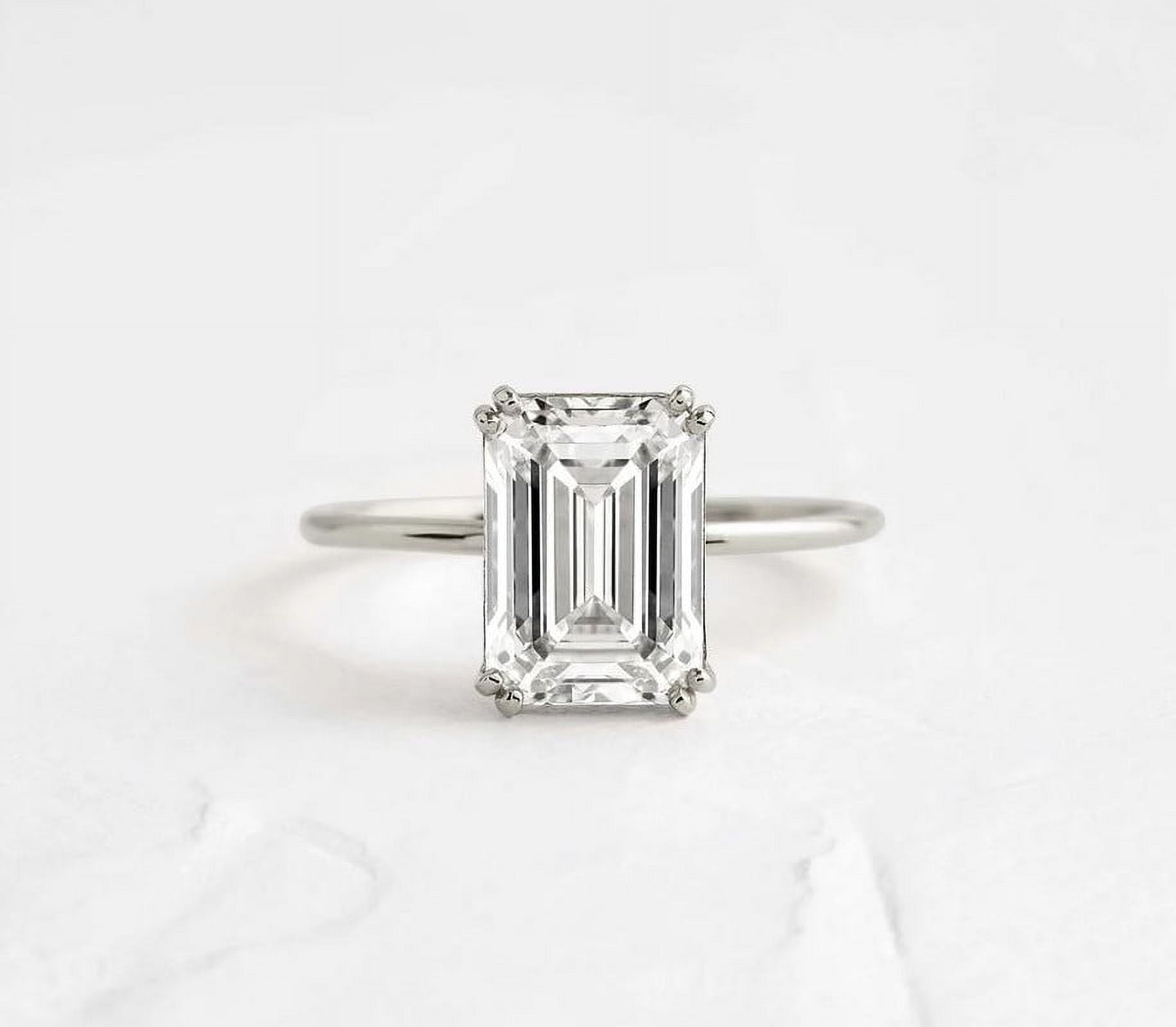 Kalapi Jewel Elegant White Gold Plated 14K Emerald Cut 2 Ct Solitaire ...
