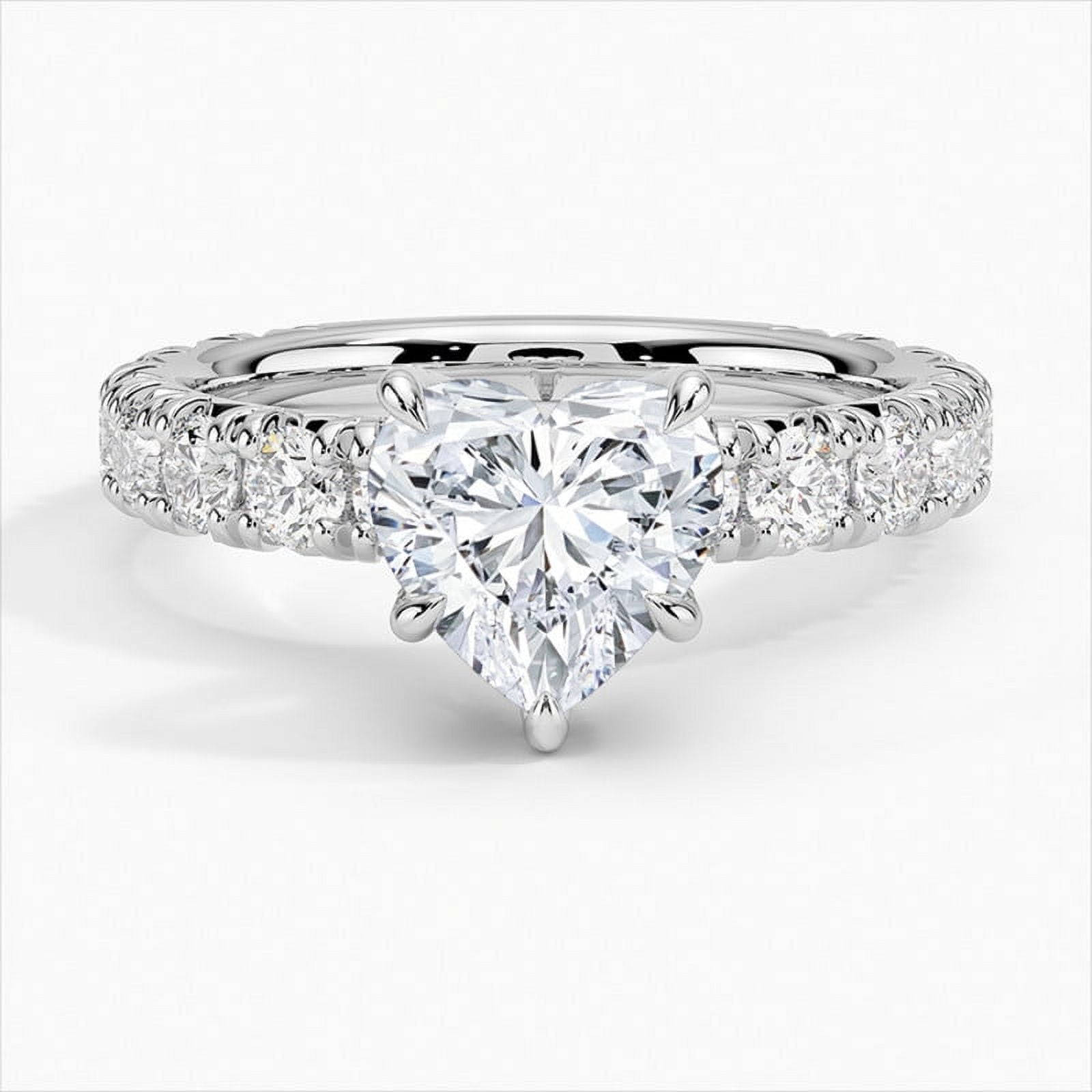 Kalapi Jewel Heart Cut 2 Ct White Diamond Ring - 14K White Gold Plated ...