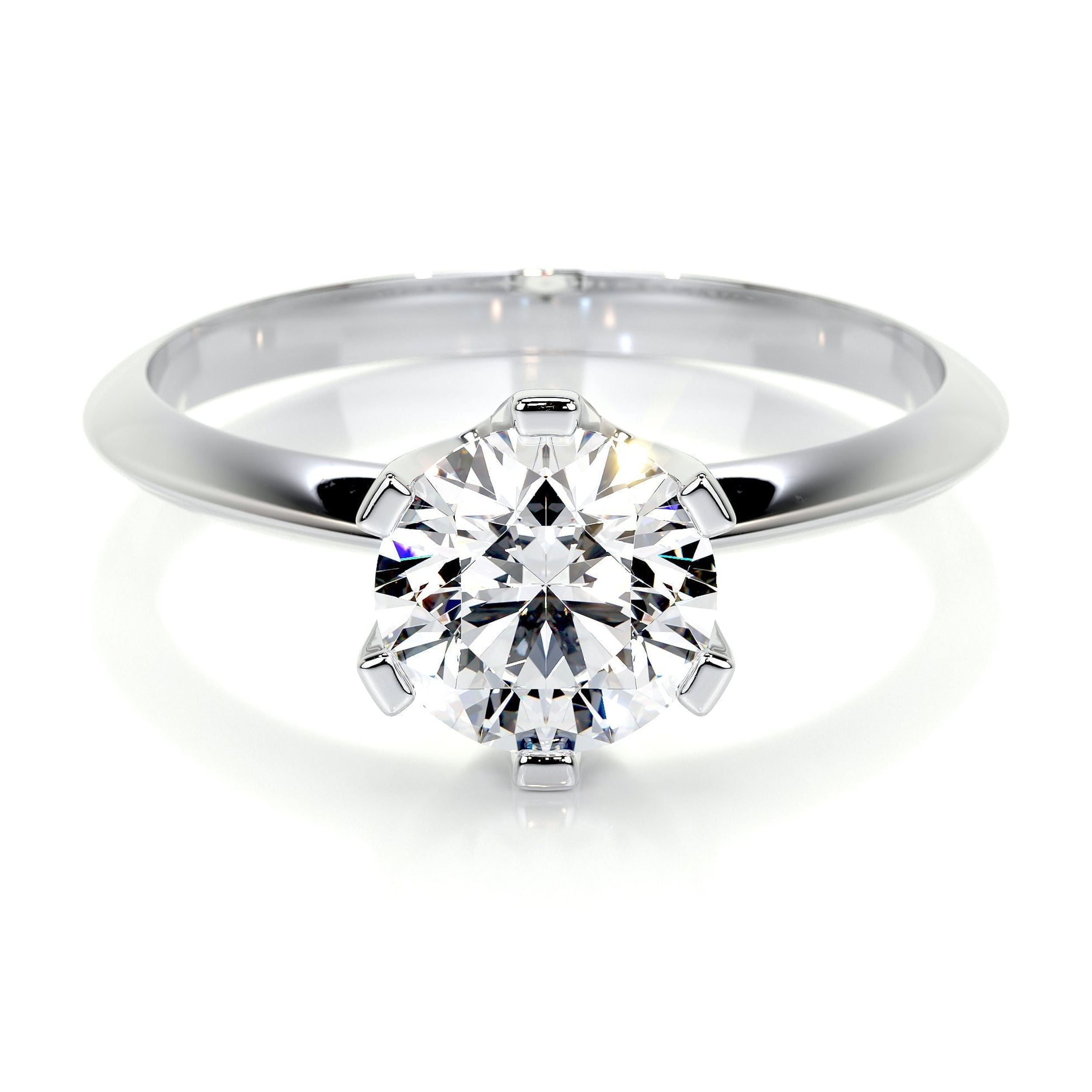 Kalapi Jewel Round Cut Brilliant 1.8 Ct Moissanite Ring For Women's - Wedding Ring - 14K White ...