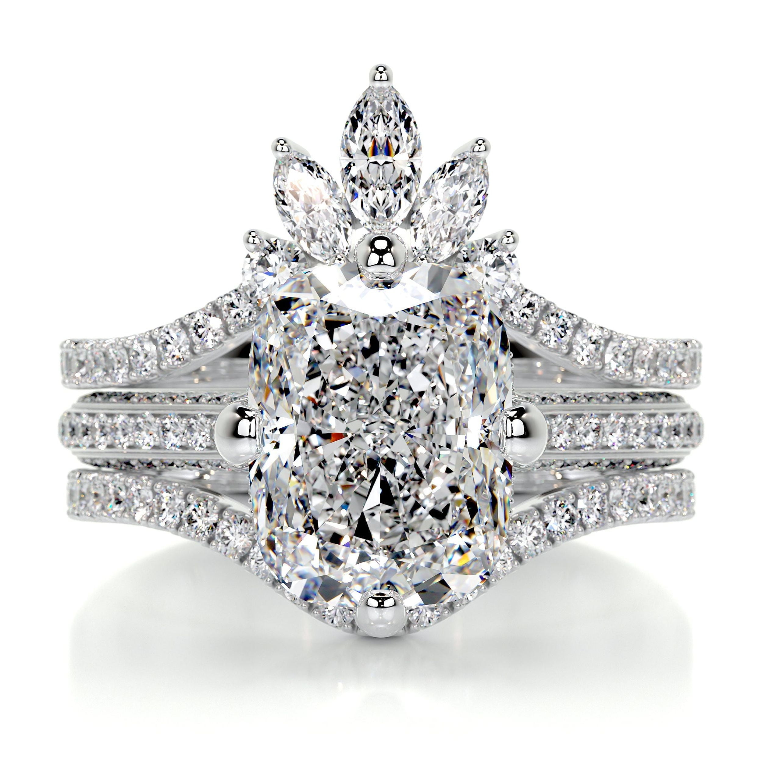 Kalapi Jewel Stunning Radiant Cut Bridal Set Wedding Engagement Ring - 2.2 Ct Lab Created ...