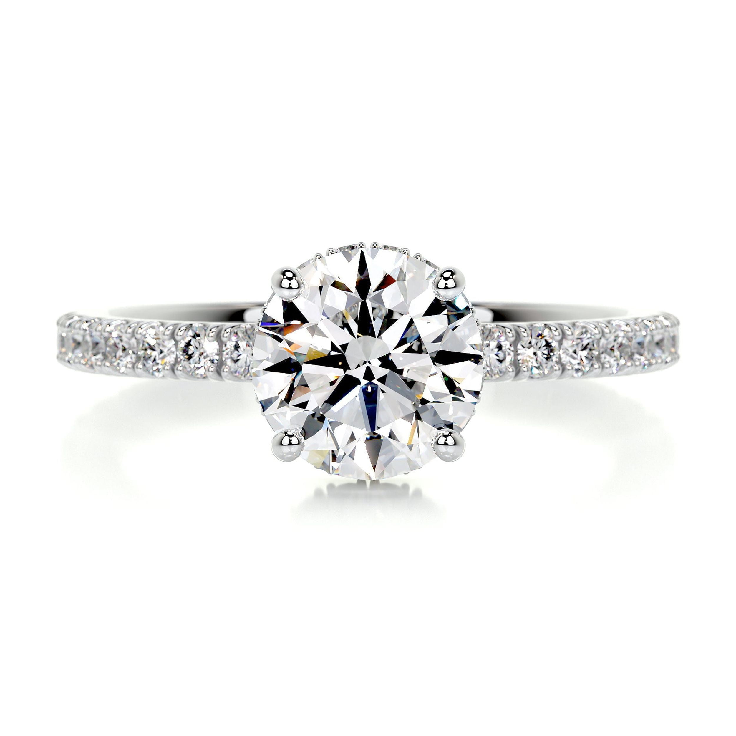 Kalapi Jewel Unique 1.8 Ct Round Cut Hidden Halo Two Eternity Diamond Ring - Beautifully Crafted ...
