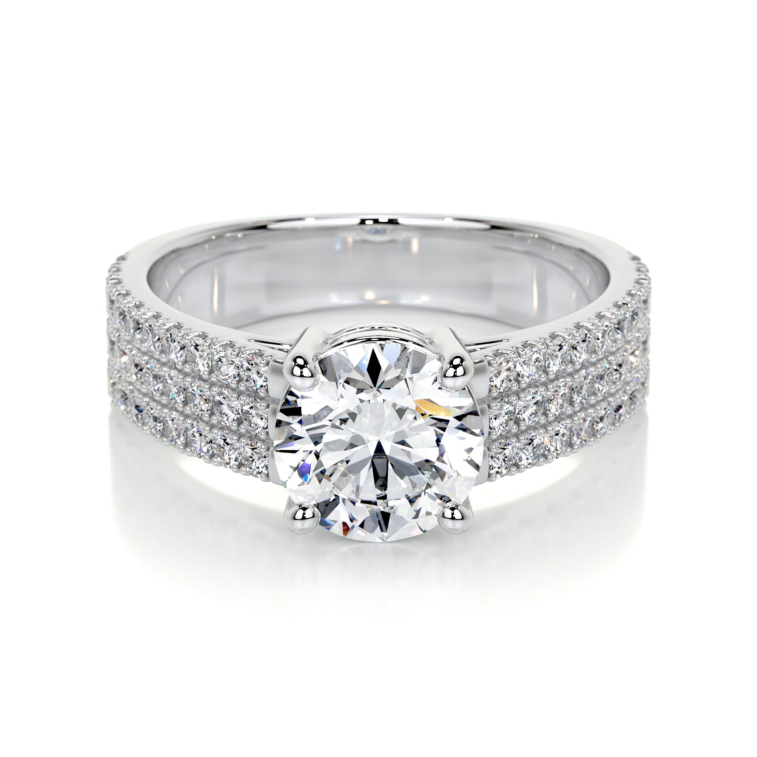 Kalapi Jewel White Gold Over 14K Silver Diamond Ring - Brilliant 2 Ct ...