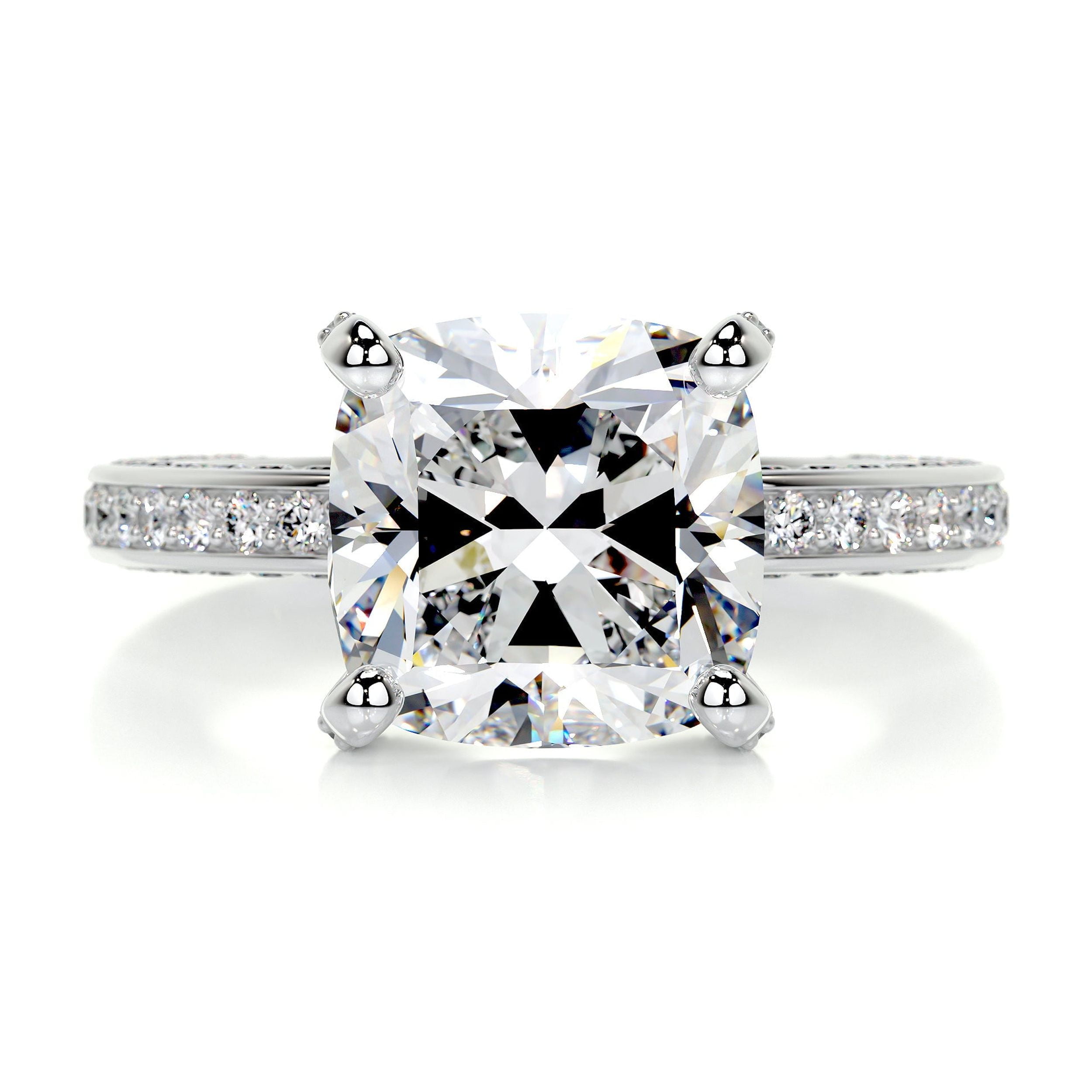 Kalapi Jewelry 14K White Gold Plated Moissanite Ring - Cushion Cut ...