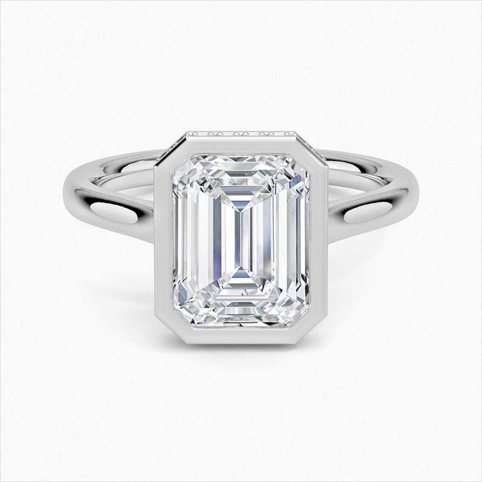 Kalapi Jewelry 2 Ct Emerald Cut Moissanite Engagement Ring - 14K White ...