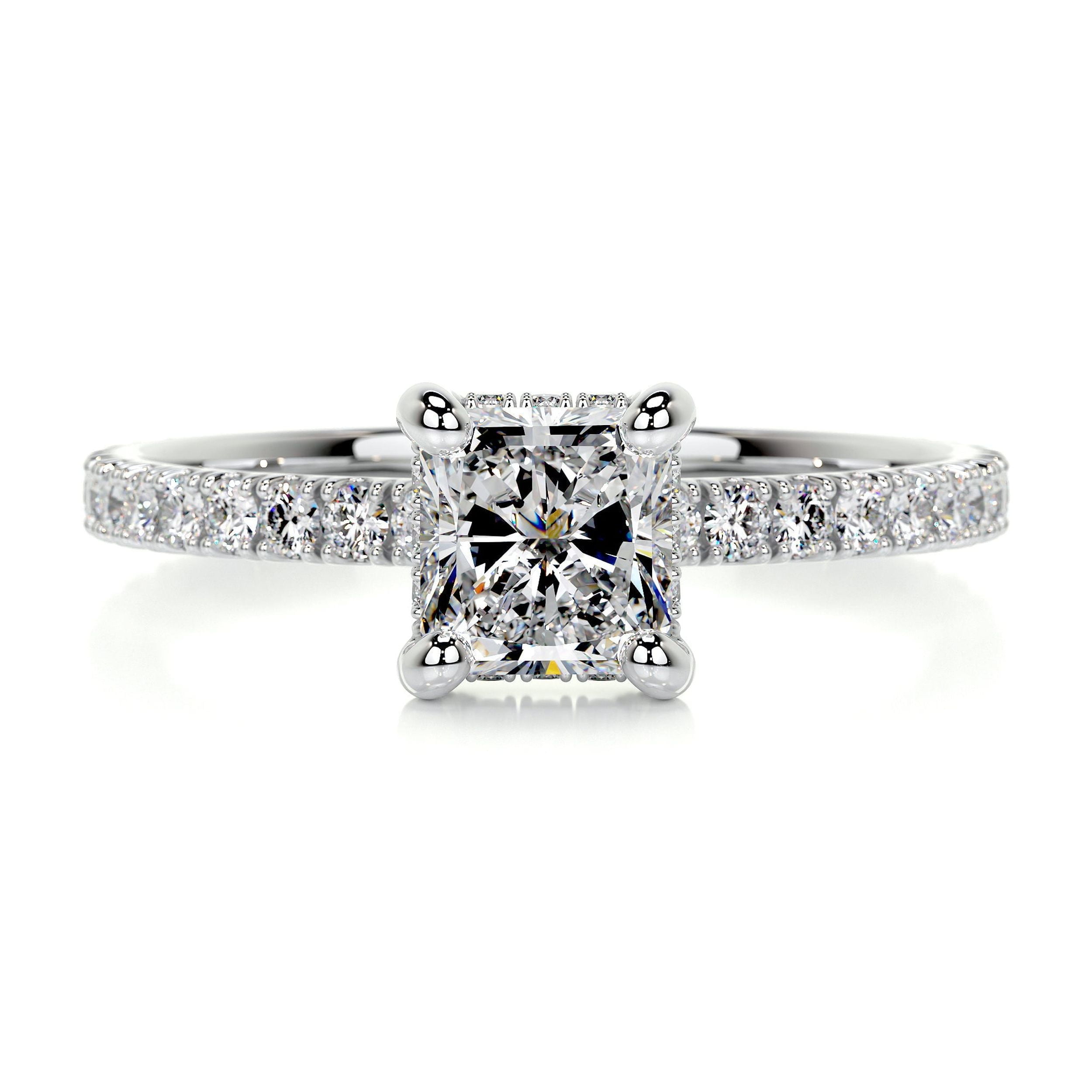 Kalapi Jewelry Classic 1.7 Ct Princess Cut Hidden Halo Two Eternity ...