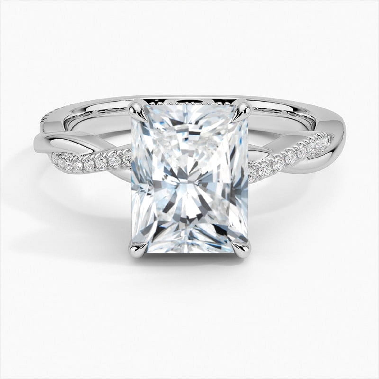 Kalapi Jewelry Radiant Cut 2.10 Ct Moissanite Engagement Rings - 14K White Gold Plated Women's ...