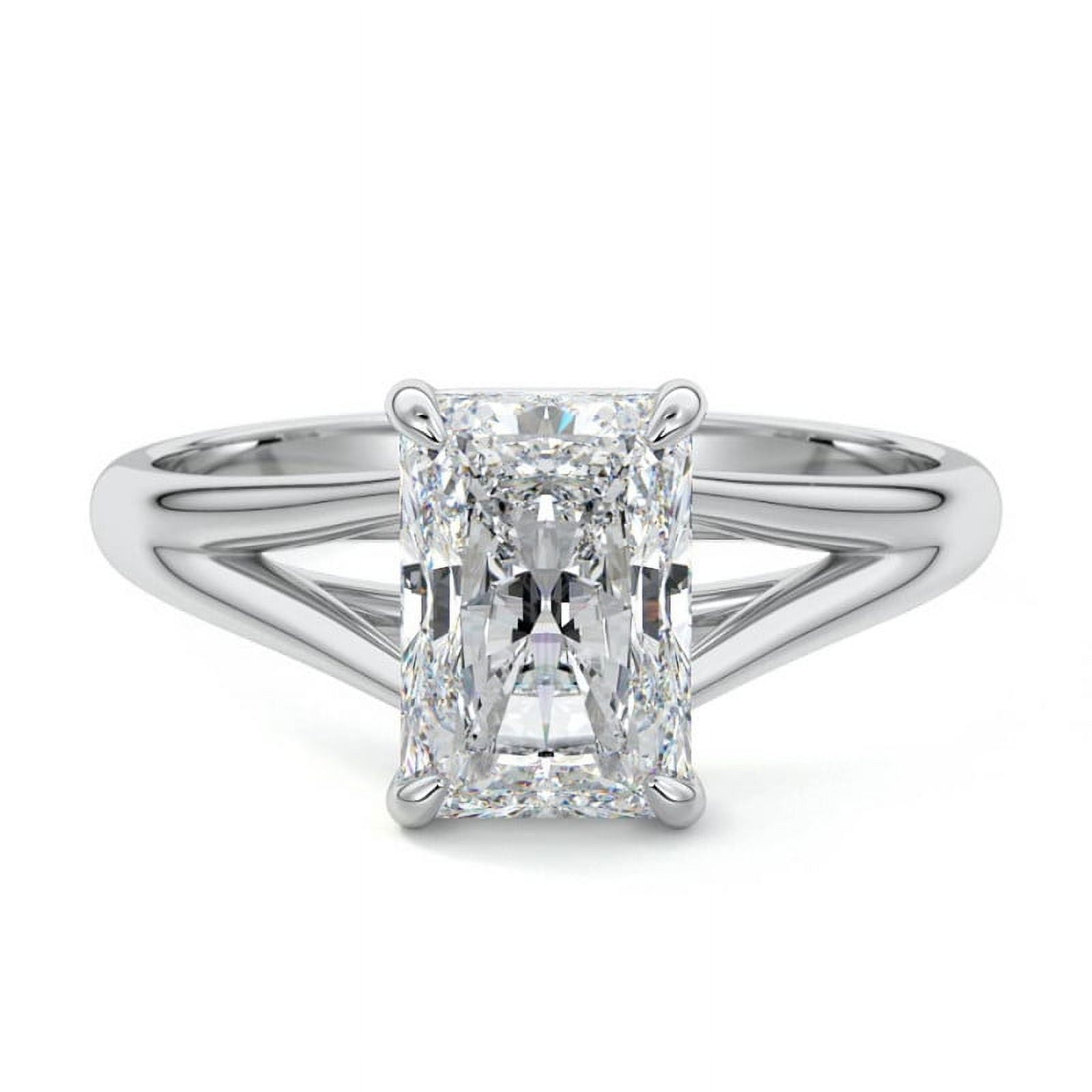 Kalapi Jewelry Radiant Cut 2 Ct Moissanite Wedding Anniversary Ring - 14K White Gold Plated ...