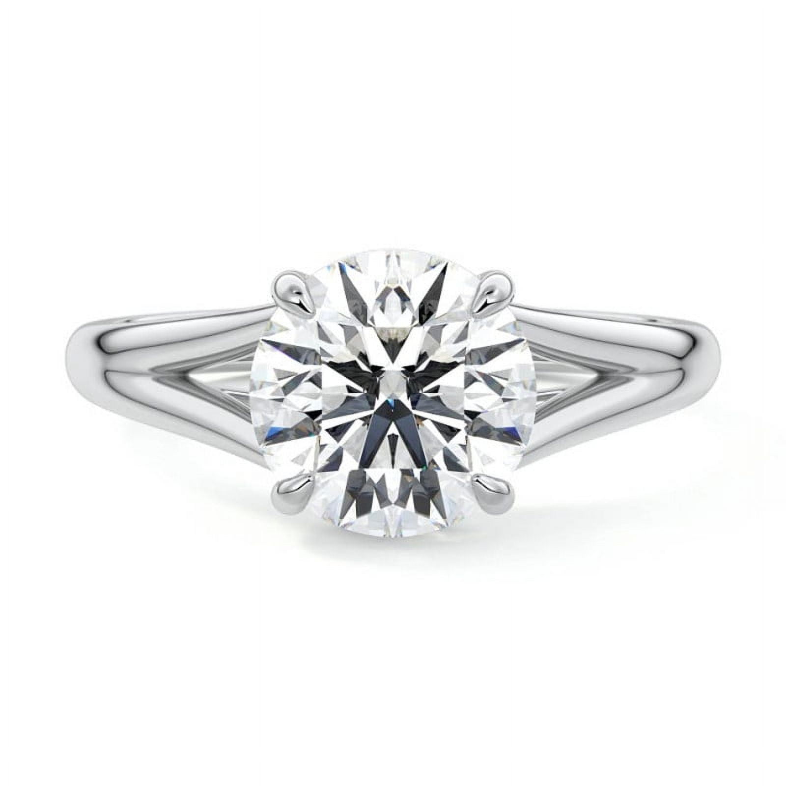 Kalapi Jewelry Stamped 14K White Gold Plated Moissanite Ring - Brilliant Round Cut 1.6 Ct ...