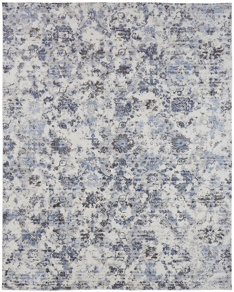 Kalaty Remy Area Rug RY-064 Blue Vines Petals 8' 6" x 11' 6" Rectangle ...