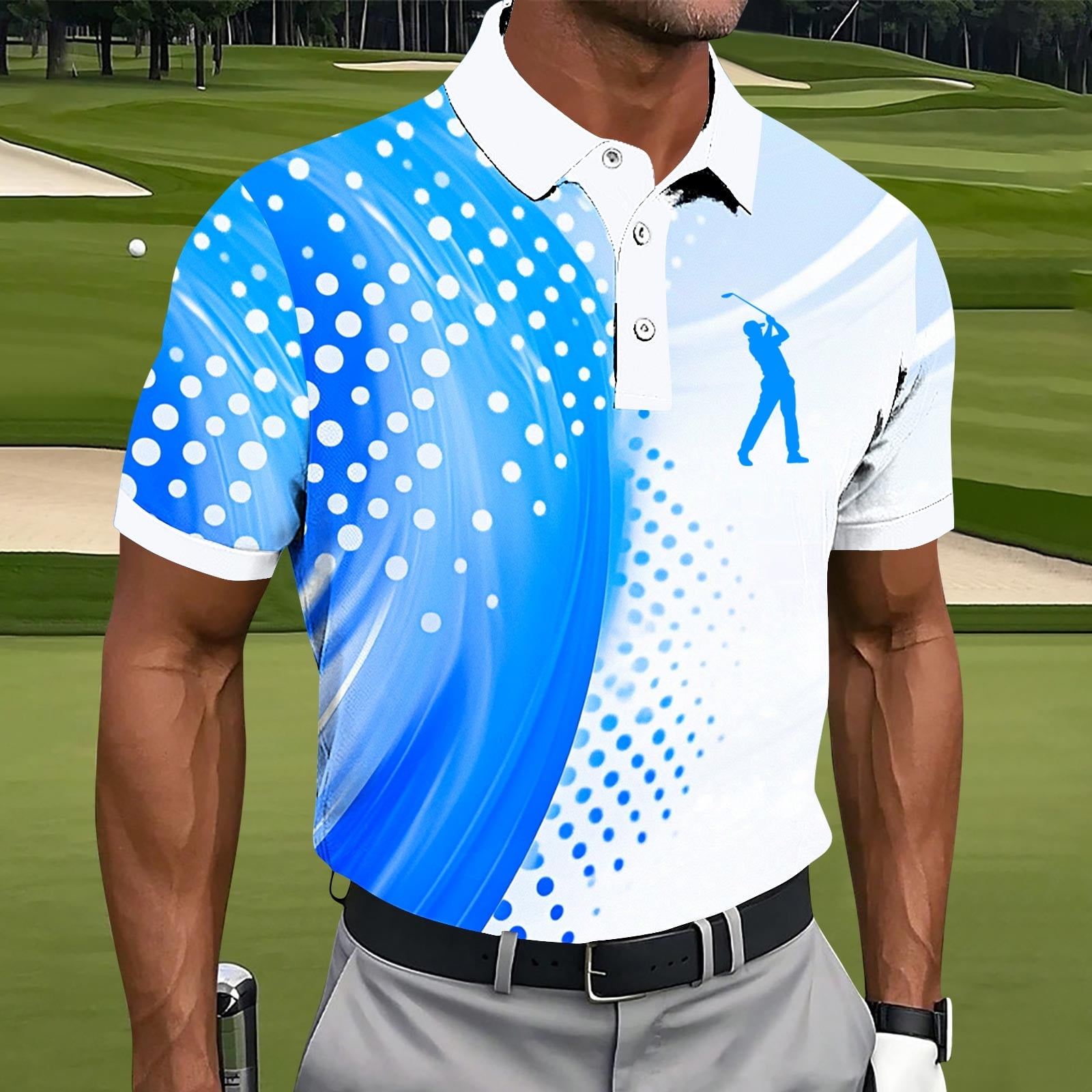 Kalauyu Collared Shirts for Men - Graphic Tee Short Sleeve Mens Golf ...