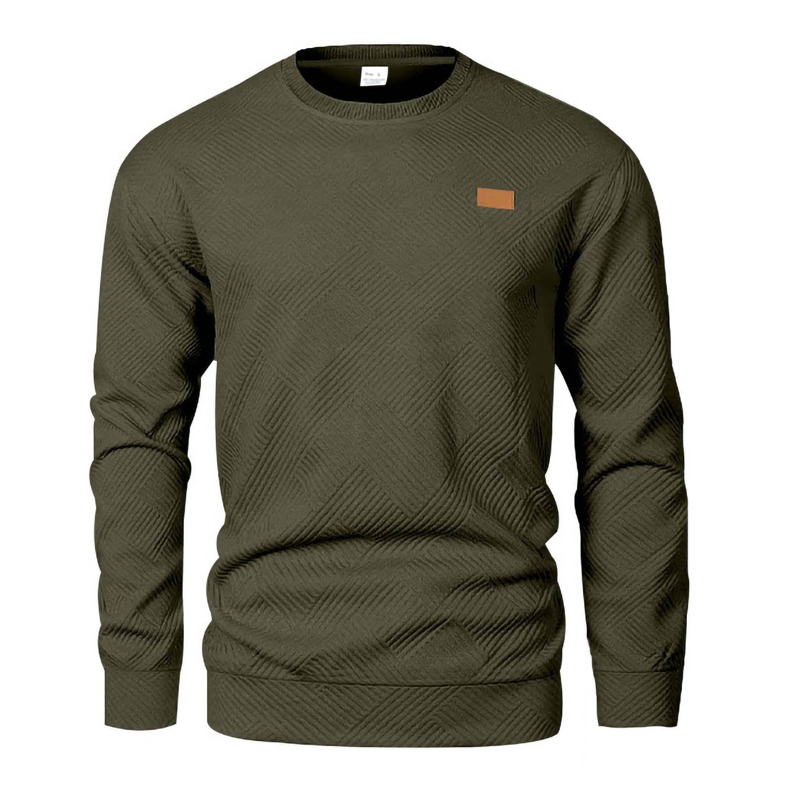 Kalauyu Men's Casual Crewneck Sweatshirts Pullover Fall Texture Warm ...