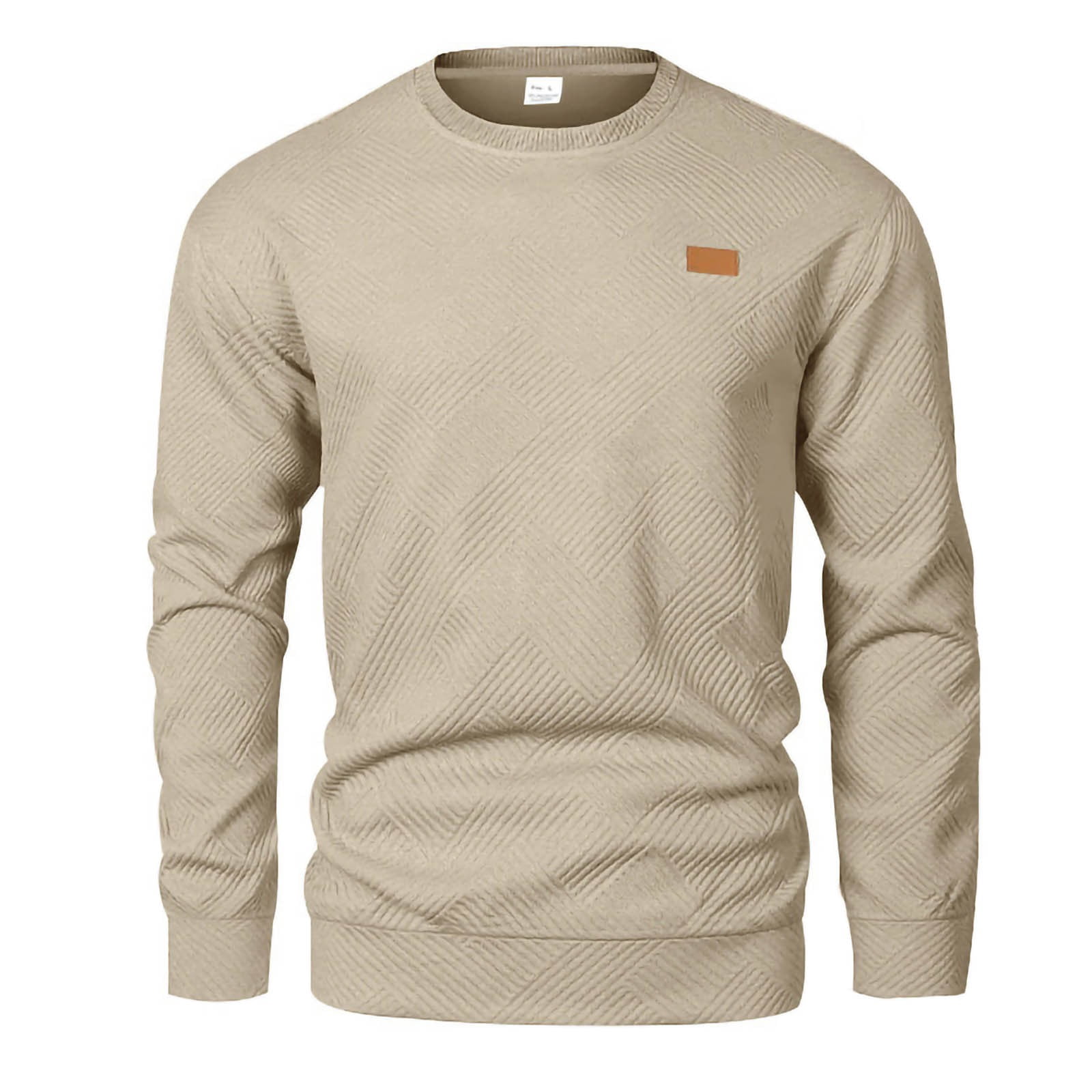Kalauyu Men's Casual Crewneck Sweatshirts Pullover Fall Texture Warm ...