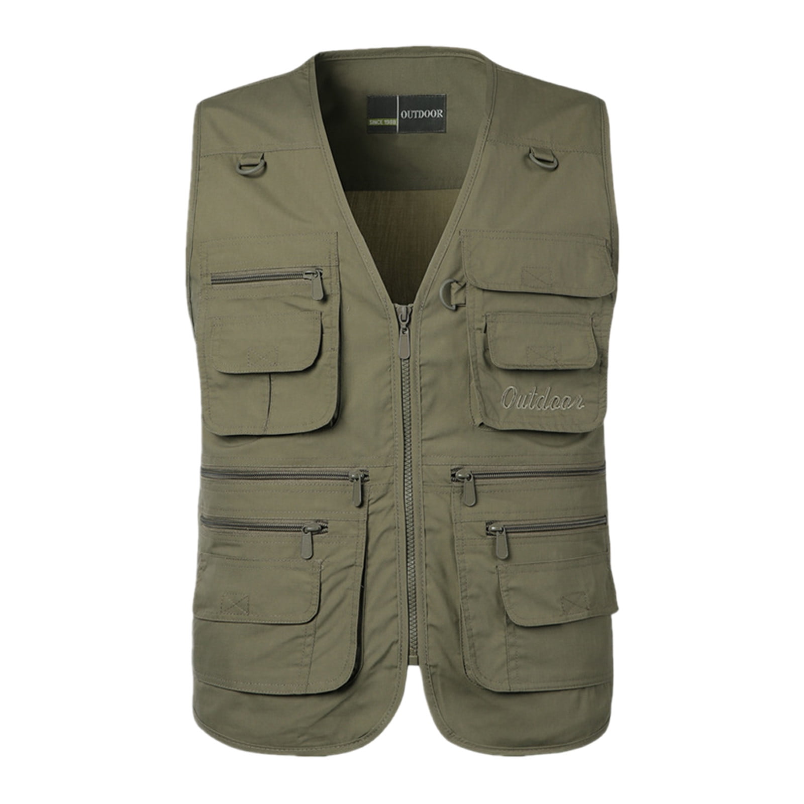 Kalauyu Men's Fishing Vest Utility Safari Travel Vest with Pockets ...