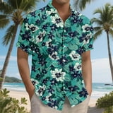Kalauyu Men's Hawaiian Shirt Short Sleeve Tropical Button Down Shirts ...