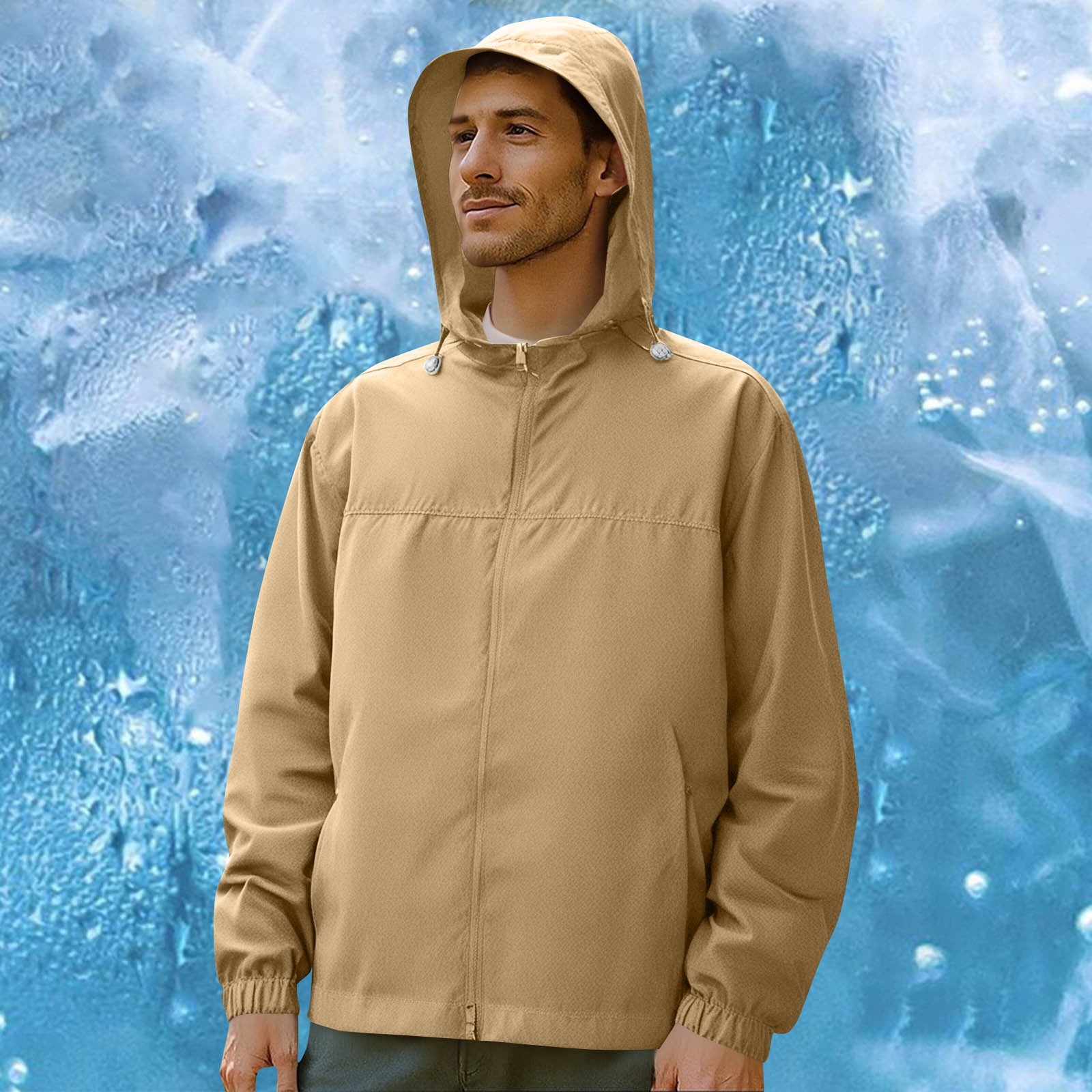 Kalauyu Men's UPF 50+ Light Jacket Full Zipper, Sun Protection Hoodie ...