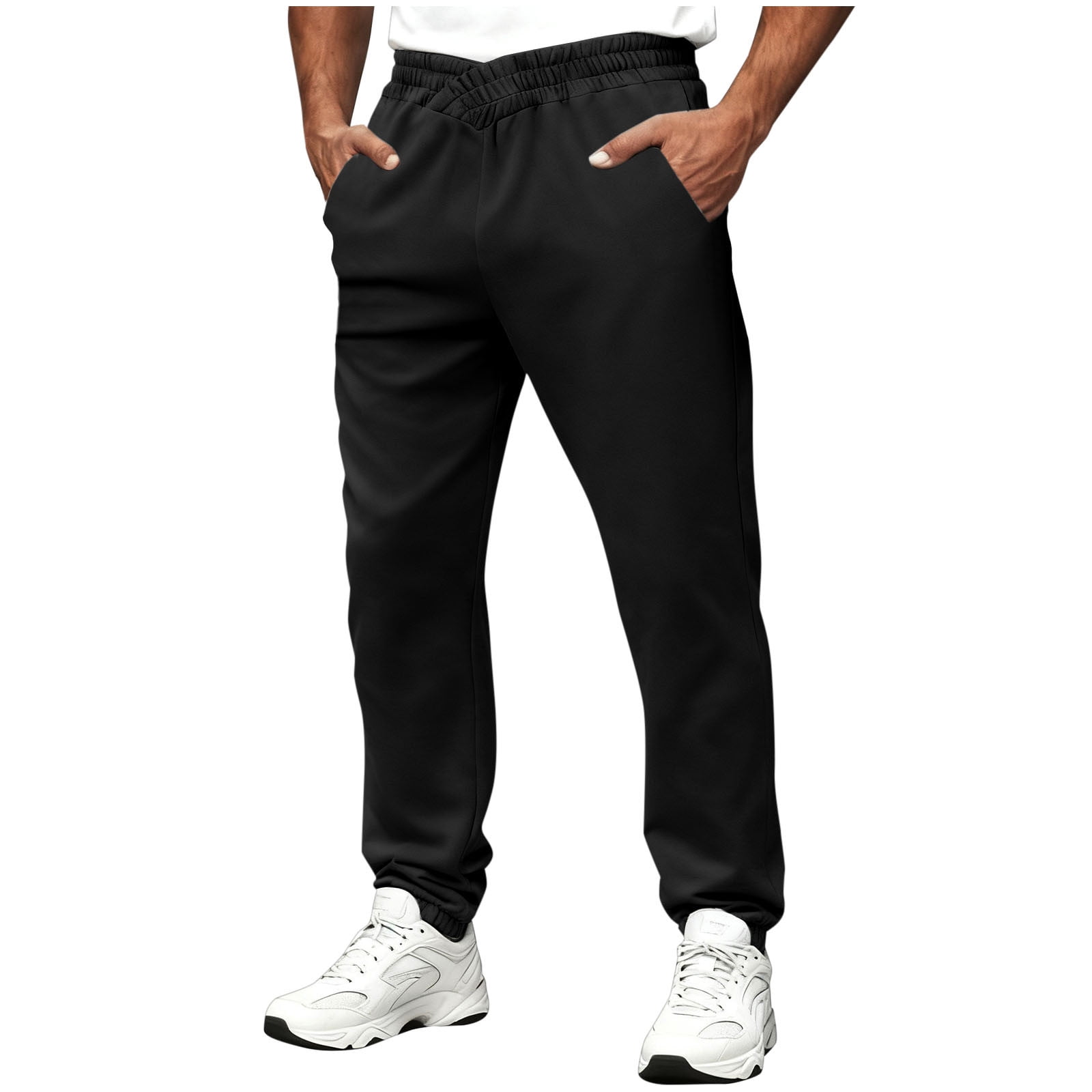 Kalauyu Mens Joggers Sweatpants Pants Elastic Bottom with Pockets in ...
