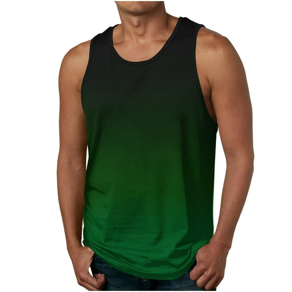 Kalauyu Mens Muscle Tank Tops Sleeveless Workout Gym Round Neck Shirt ...