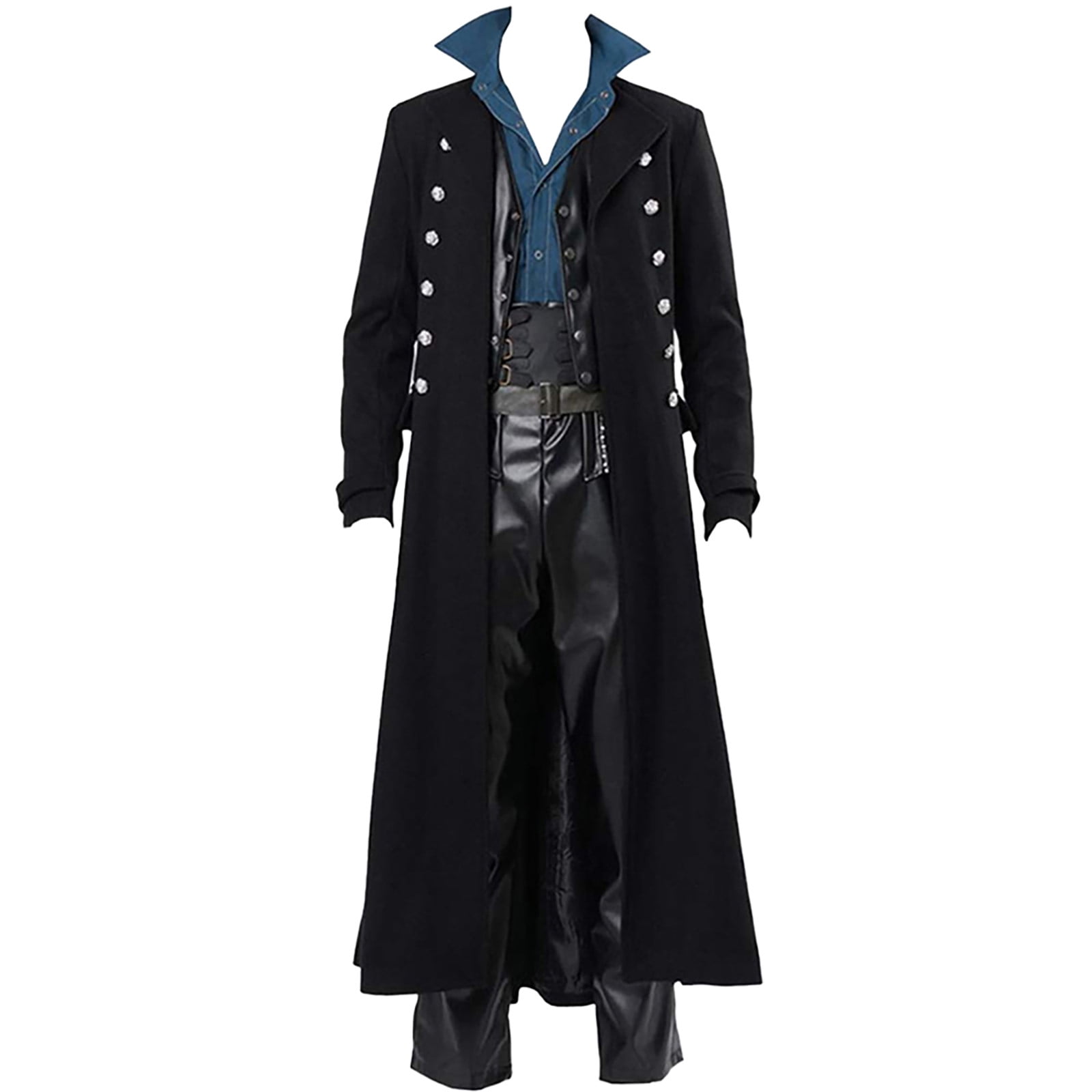 Kalauyu Mens Steampunk Victorian Jacket Gothic Costume Vintage Trench ...