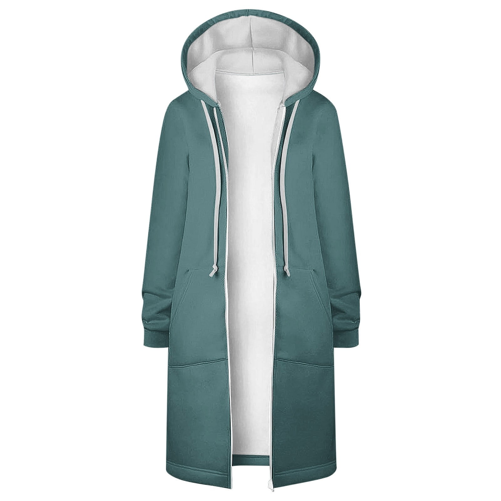 Kalauyu Oversized Hoodies for Women Zip Up Knee Length Tunic ...