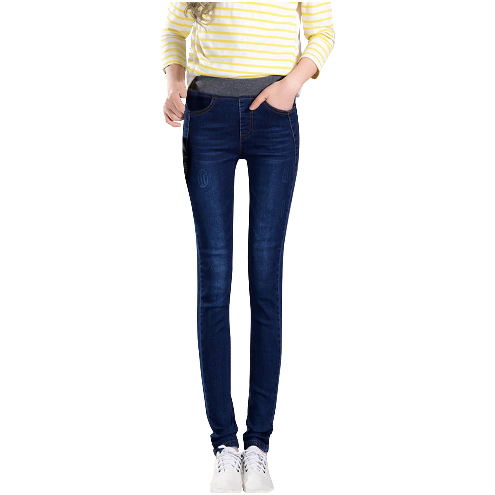 Kalauyu Women's High-Rise Skinny Jean Slim Fit Jeans Stretchy Denim ...