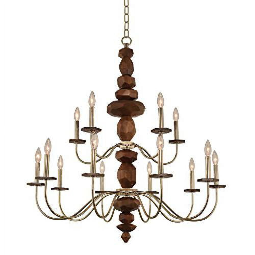 Kalco 304952 Lassen 15 Light 38" Wide Chandelier - Gold - Walmart.com