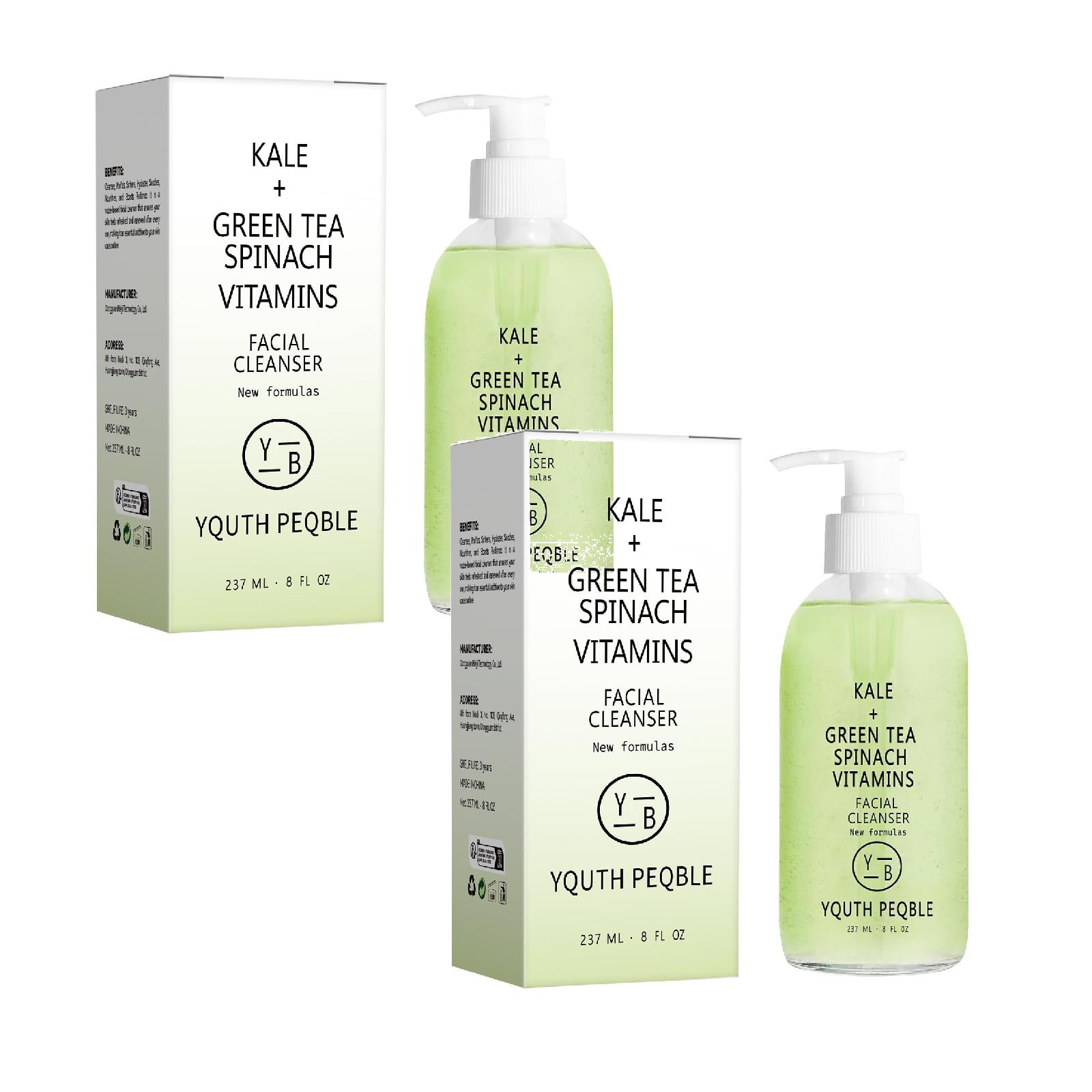 Kale + Ggreen Tea Spinach Vitamins Facial Ceanser 8Fl.oz (2PC)- New ...
