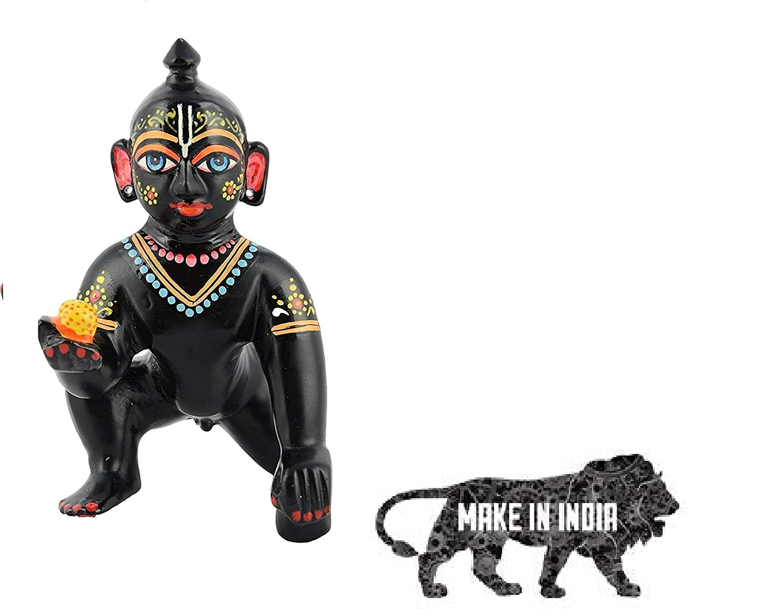 Kale Laddu Gopal Ji Murti, Bal Gopal Idol, Brass, Black Color, Size ...