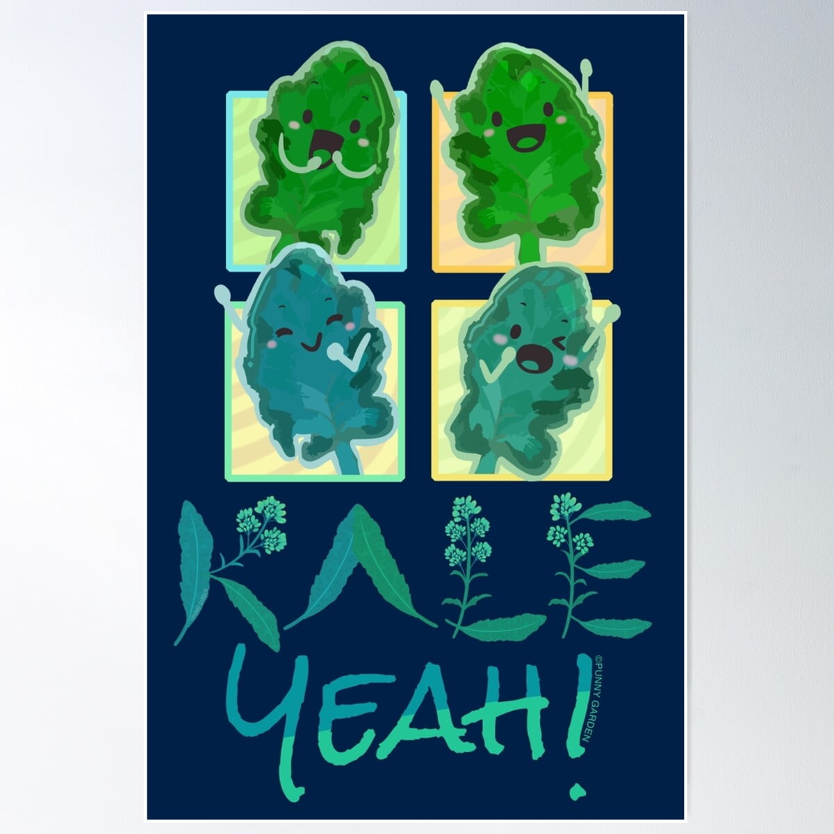 Kale Yeah - Punny Garden Poster Wall Art, Modern Wall Decor For Living ...