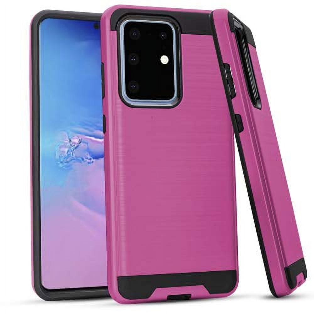 Kaleidio Case For Samsung Galaxy S20 Ultra 5G (6.9") [Brushed Metal Texture] Slim Fit Hybrid ...