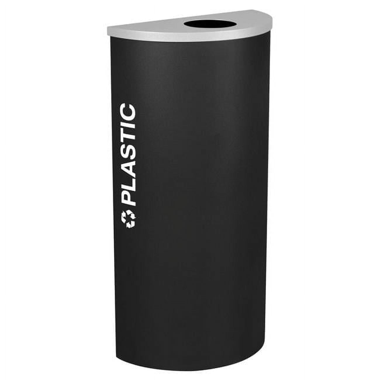 Kaleidoscope 8 Gallon Half Round Recycle Bin for Plastic - Black ...