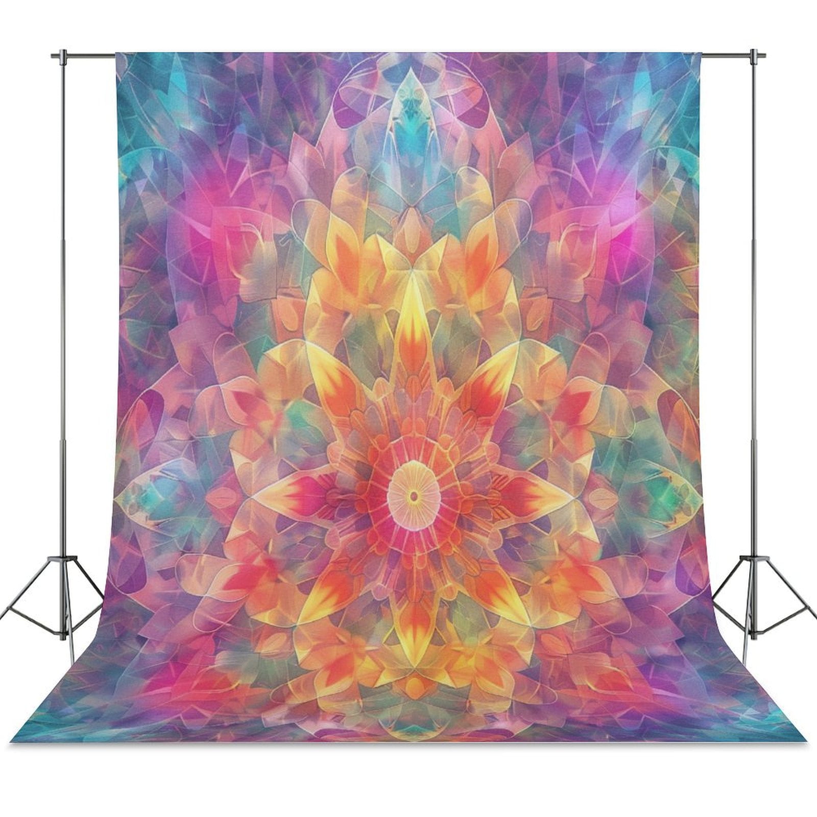 Kaleidoscope Mandala Colorful Floral Boho Spring Backdrop Backdrops for ...