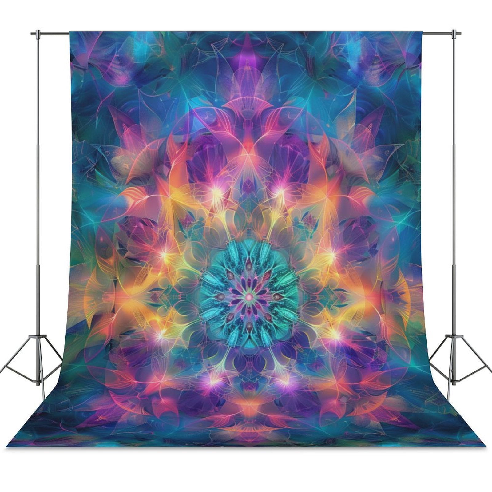 Kaleidoscope Mandala Colorful Floral Boho Spring Wall Backdrop ...