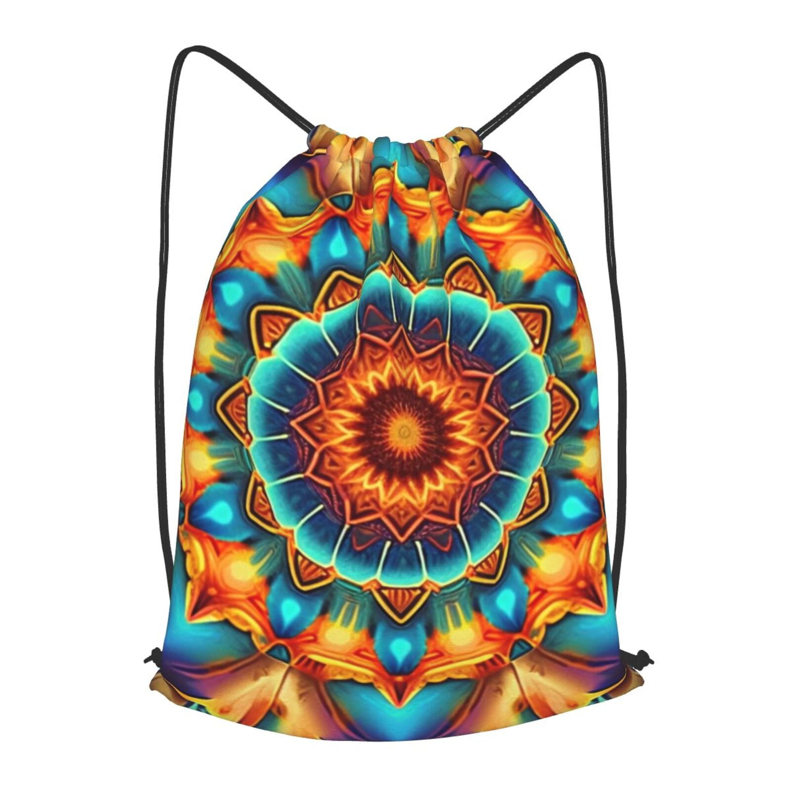 Kaleidoscope Psychedelic Trippy Vintage Drawstring Backpack Gym String ...