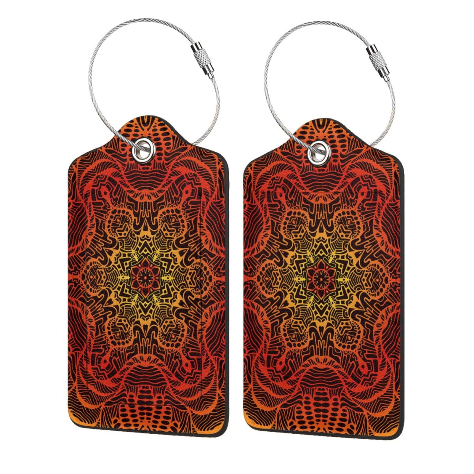 Kaleidoscope Vintage Psychedelic Trippy Luggage Tag for Suitcase 2 Pack ...