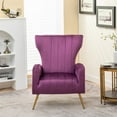 Free Shipping! Kaleigh 27.56"W Velvet Sofa Chair with Metal Legs,Purple ...
