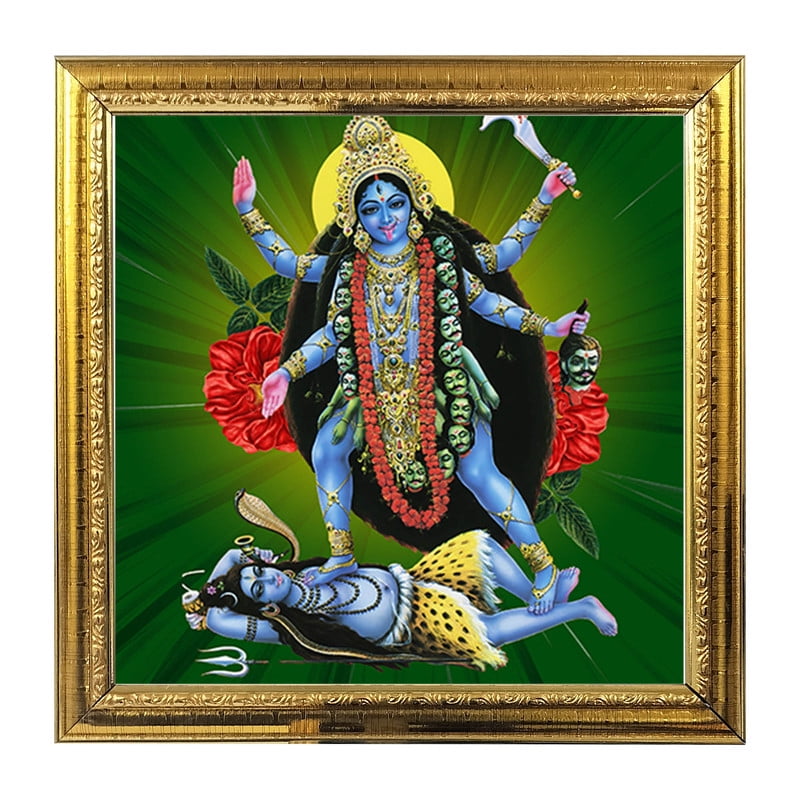 Kali Maa God Idol Photo Frame for Pooja Hindu Bhagwan Devi Devta Photo ...