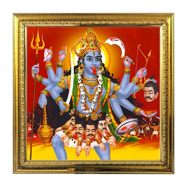 Kali Maa God Idol Photo Frame for Pooja Hindu Bhagwan Devi Devta Photo ...