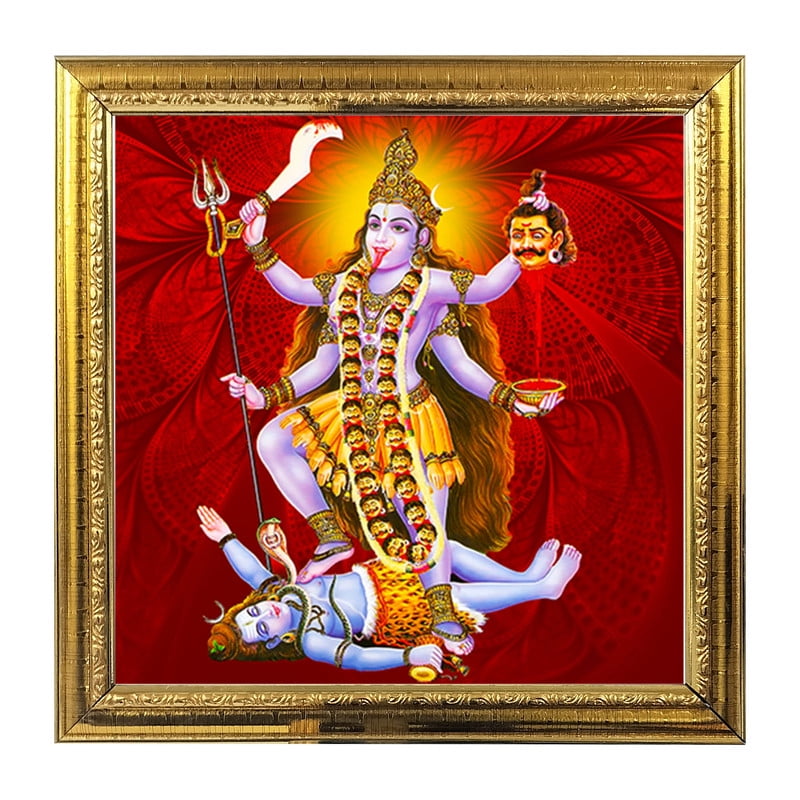 Kali Maa God Idol Photo Frame for Pooja Hindu Bhagwan Devi Devta Photo ...