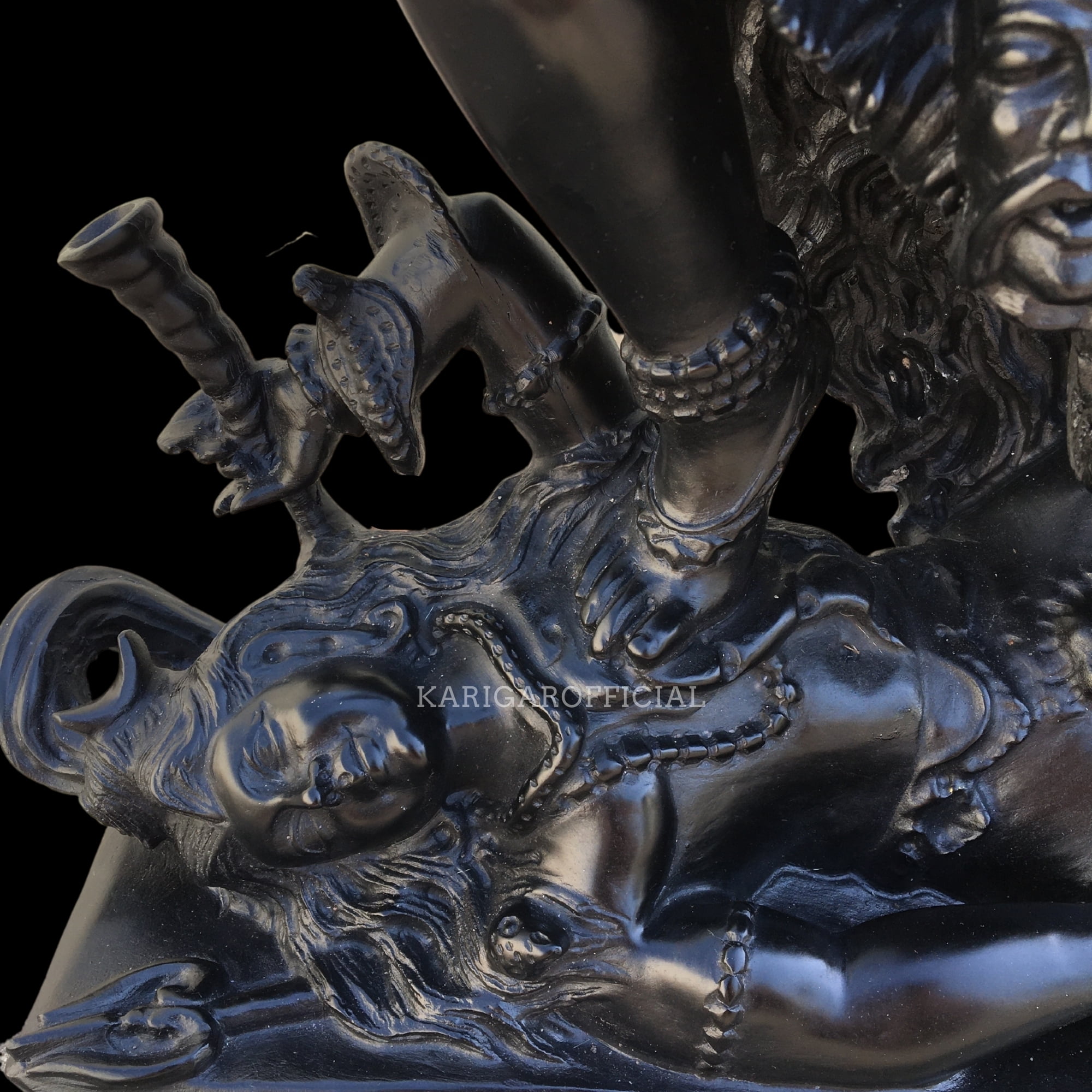 Kali Standing on Shiva's Chest Statue Sculpture 27 inches Large Black ...