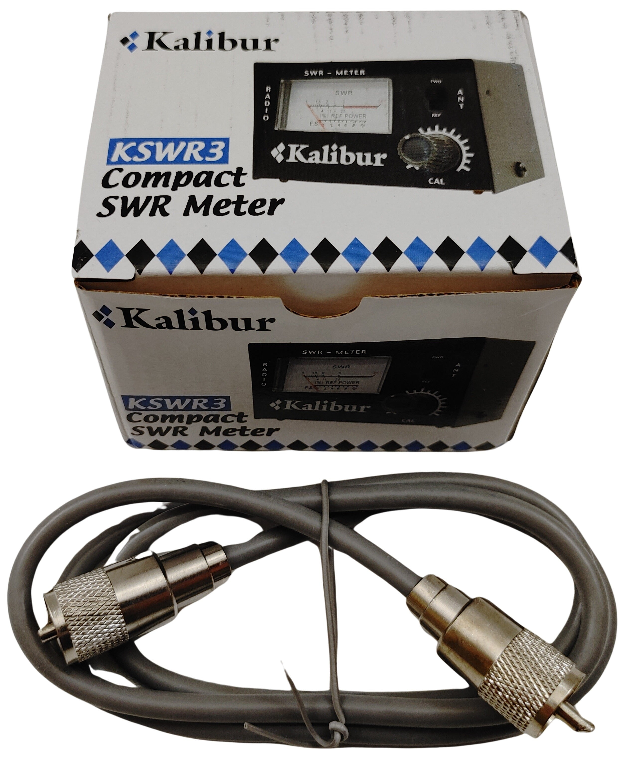 Kalibur KSWR3 CB Radio Antenna 10 watt SWR Test Meter w/ 3 ft RG-8X ...
