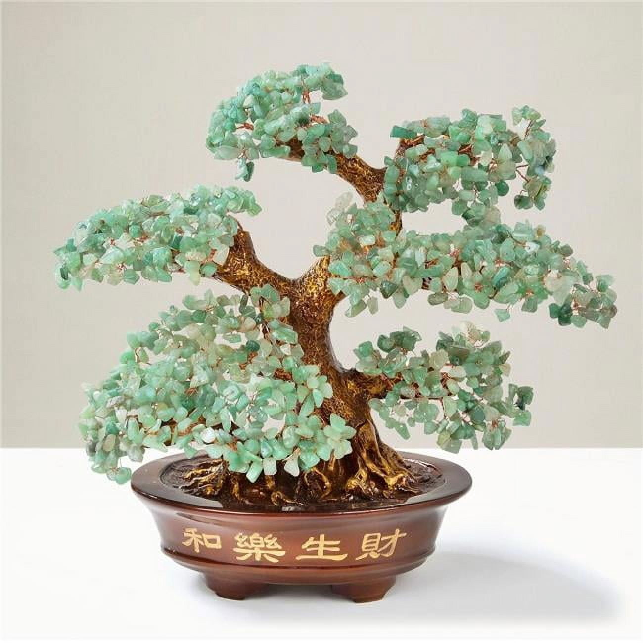 Kalifano K9150N-AV 13 in. Aventurine Bonsai Tree of Life with 1251 ...