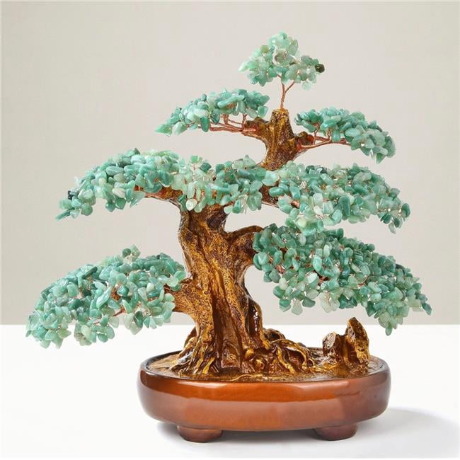 Kalifano K9150N-AV 13 in. Aventurine Bonsai Tree of Life with 1251 ...