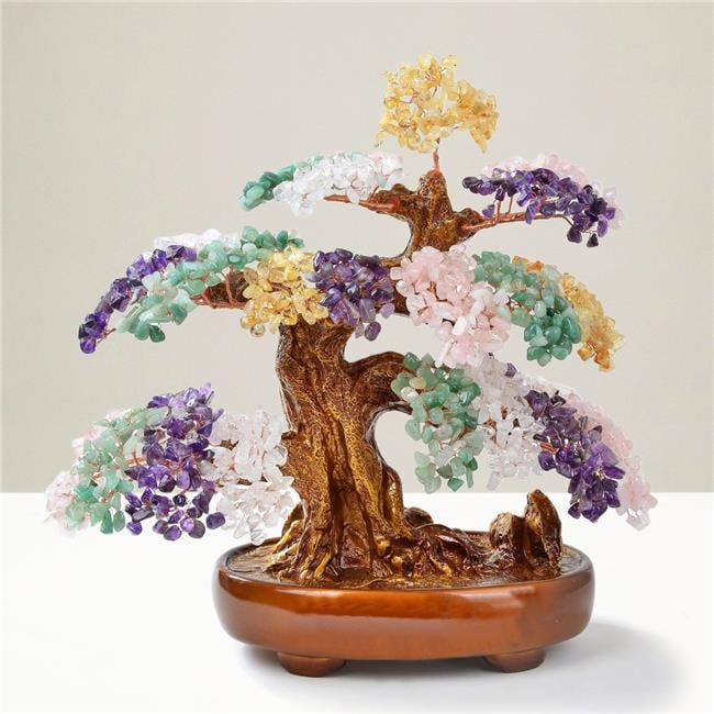 Kalifano K9150N-MT 13 in. Multi-Gemstone Bonsai Tree of Life with 1251 ...