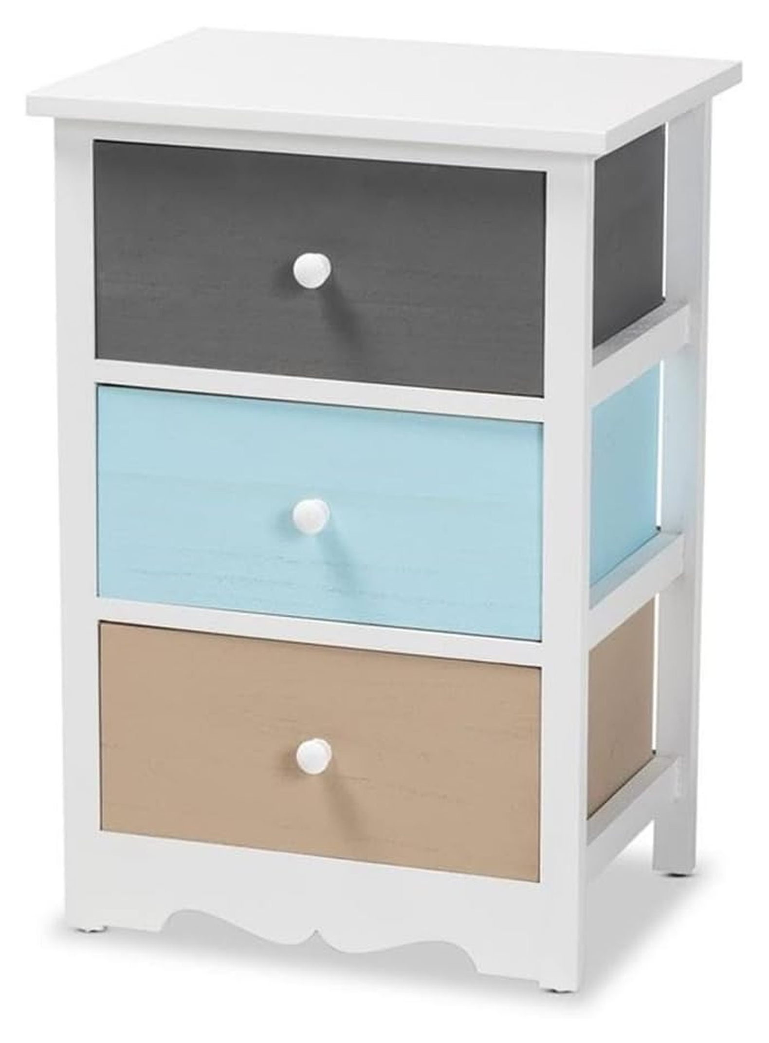 Kalila Modern and Contemporary White and Multi-Colored Finished Wood 3 ...